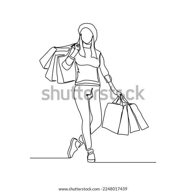 Continuous Singe One Line Drawing Art Stock Vector (Royalty Free ...