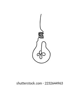 Continuous Single One Line Drawing Light Stock Vector (Royalty Free ...