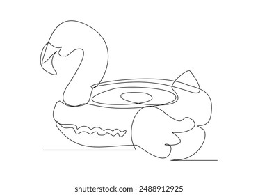 Continuous Single One Line Drawing Inflantable Stock Vector (Royalty ...