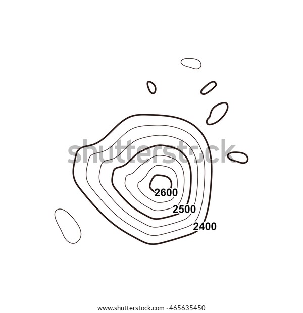 Contour Map Element Vector Topographic Object Stock Vector (Royalty ...