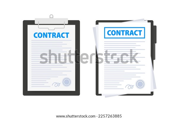 Contract Document Form Sign Contract Vector Stock Vector (Royalty Free ...