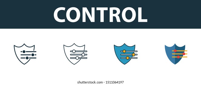Control Icon Set Four Elements Diferent Stock Vector (Royalty Free ...