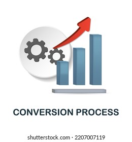 Conversion Process Icon 3d Illustration Customer Stock Vector (Royalty Free) 2207007119 ...