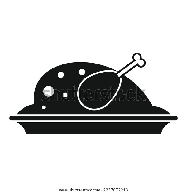 Cooked Chicken Icon Simple Vector Roast Stock Vector (Royalty Free ...