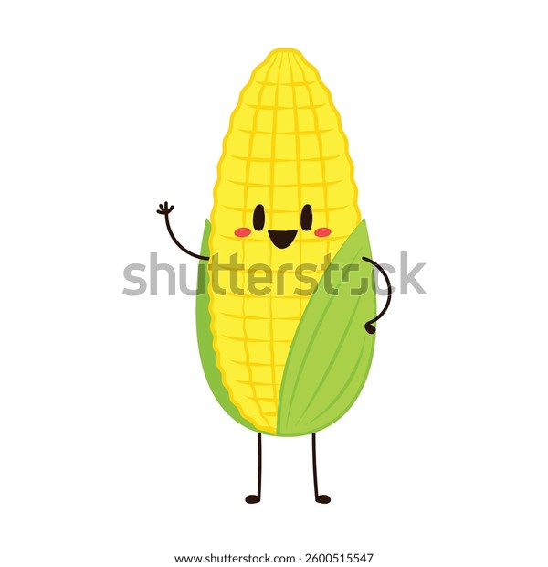 Corn Cartoon Vector Cute Vegetable Vector Stock Vector (Royalty Free ...