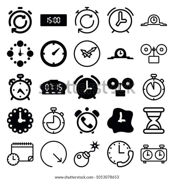 Countdown Icons Set 25 Editable Filled Stock Vector (Royalty Free ...