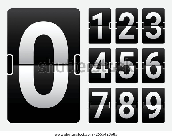 Countdown Retro Number Digital Clock Mechanical Stock Vector (Royalty ...