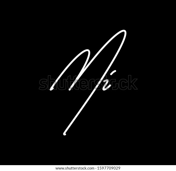 Couple Cursive Letters Initial Mi Signature Stock Vector (Royalty Free ...