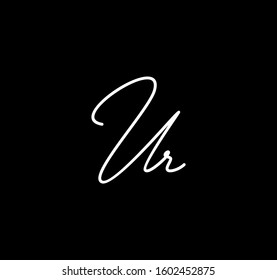 Couple Cursive Letters Initial Ud Signature Stock Vector (Royalty Free ...