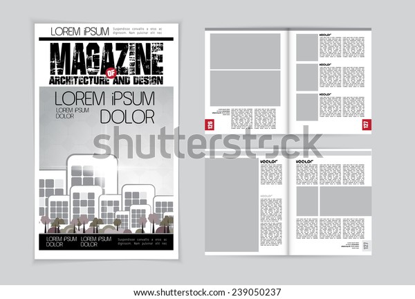 Cover Magazine Layout Vector Stock Vector (Royalty Free) 239050237 ...