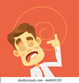 Crazy Man Character Hard Work Vector Stock Vector (Royalty Free ...