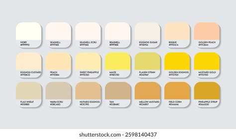 Cream Color Palette Color Names Catalog Stock Vector (Royalty Free ...