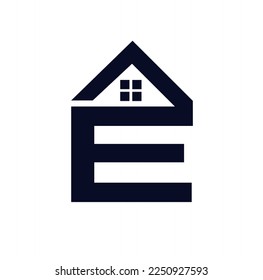 Creative Design Letter E House Stock Vector (Royalty Free) 2250927593 ...