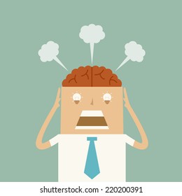 Man Open Head Which Appears Nuclear Stock Vector (Royalty Free ...