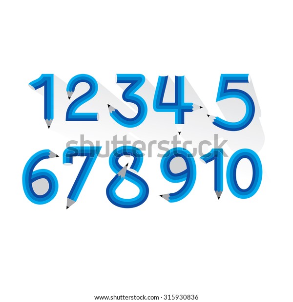 Creative Numeric Number Created Pencil Stock Vector (Royalty Free ...