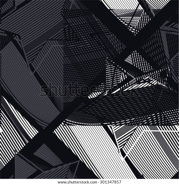 Creative Pattern Curved Lines Square Star Stock Vector (Royalty Free ...