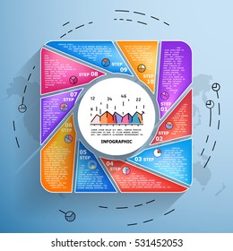 Creative Pie Chart Business Data Visualization Stock Vector (Royalty ...