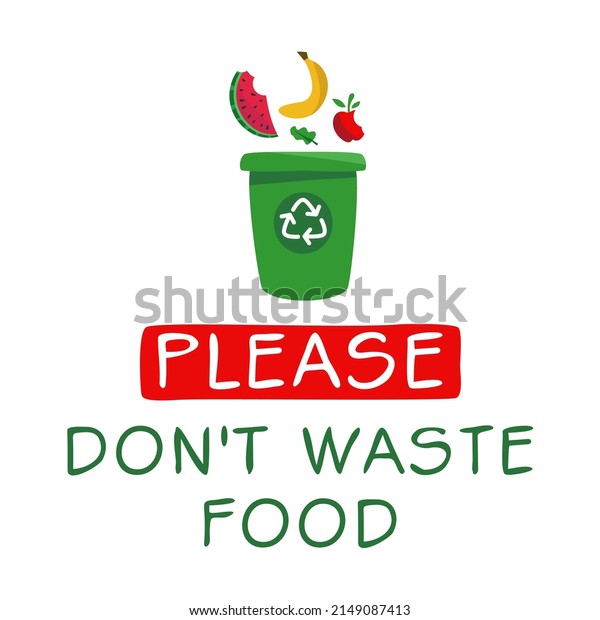 Creative Please Dont Waste Food Vector Stock Vector (Royalty Free ...