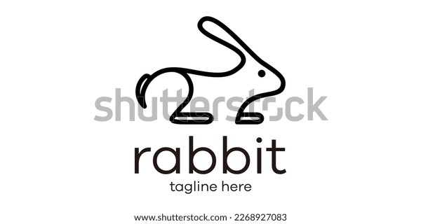Creative Rabbit Line Logo Vector Illustration Stock Vector (Royalty ...