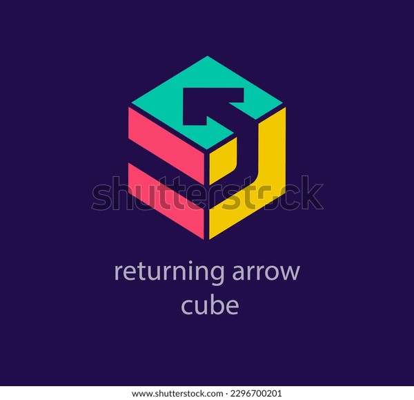 Creative Rotating Arrow Cube Logo Unique Stock Vector (Royalty Free ...