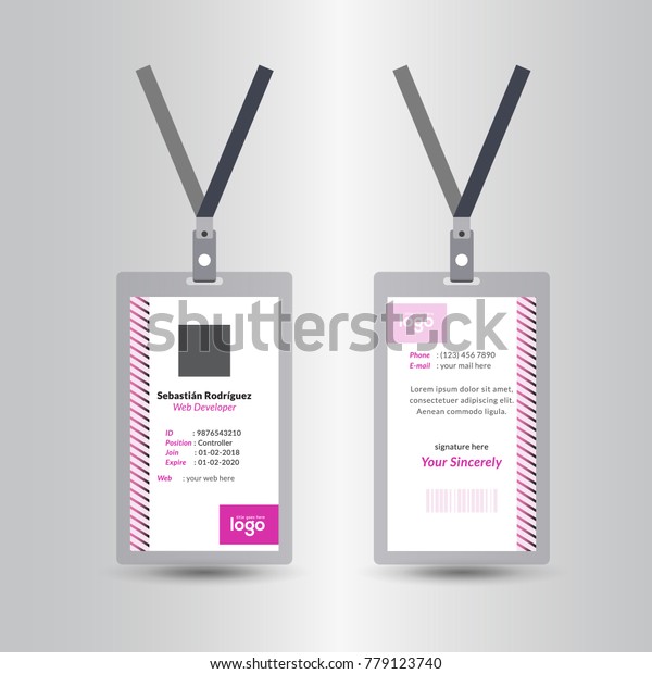 Creative Simple Purple Id Card Design Stock Vector (Royalty Free ...