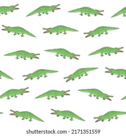 Crocodile Simple Seamless Vector Pattern Stock Vector (Royalty Free ...