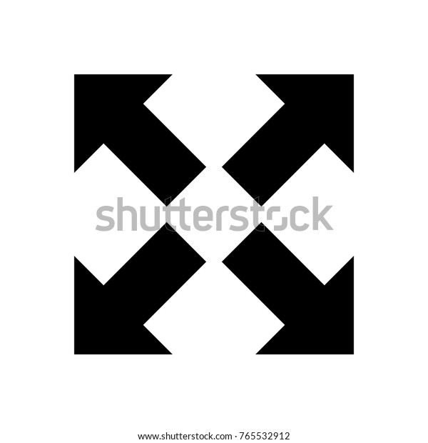 Cross Arrow Icon Vector Resize Icon Stock Vector (Royalty Free ...