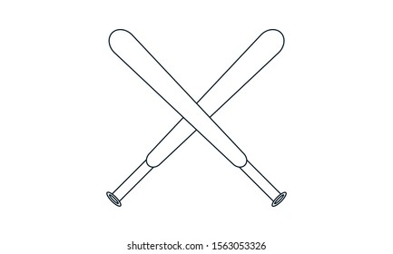Cross Baseball Bat Icon Vector Image Stock Vector (Royalty Free ...