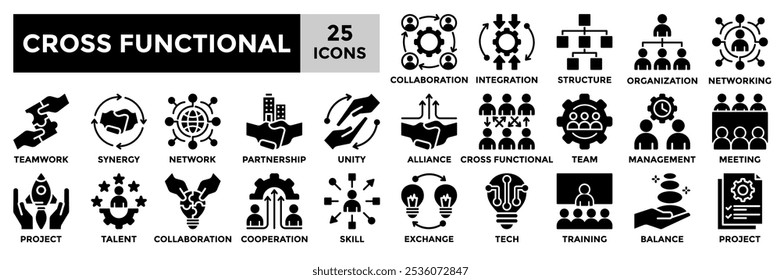 Cross Functional Icon Collection Set Containing Stock Vector (Royalty ...