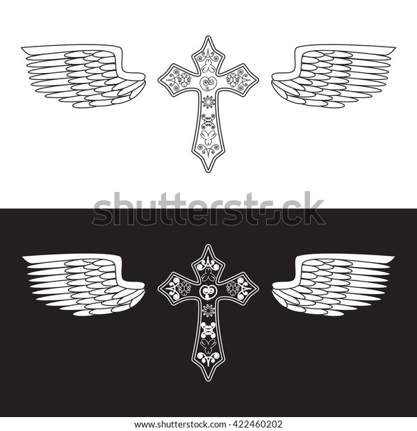 Cross Wings Vector Stock Vector (Royalty Free) 422460202 | Shutterstock