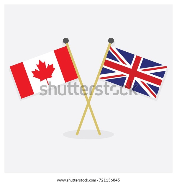 Crossed Canada Flag Union Jack Icons Stock Vector (Royalty Free ...