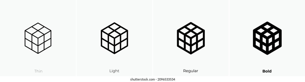 Cube Icon Thin Light Regular Bold Stock Vector (Royalty Free ...