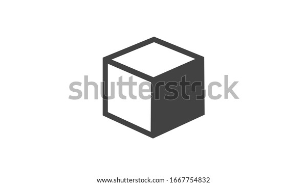 Cube Icon Vector Symbol Flat Sign Stock Vector (Royalty Free ...