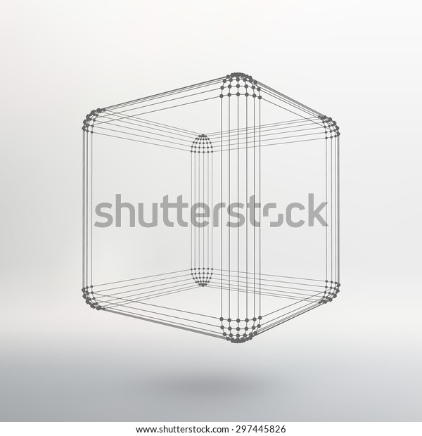 Cube Lines Dots Cube Lines Connected Stock Vector (Royalty Free ...