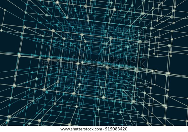 Cubic Perspective Binary Code Data Flow Stock Vector (Royalty Free ...
