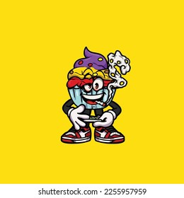 Cup Cake Vector Making Joint Smoking Stock Vector (Royalty Free ...