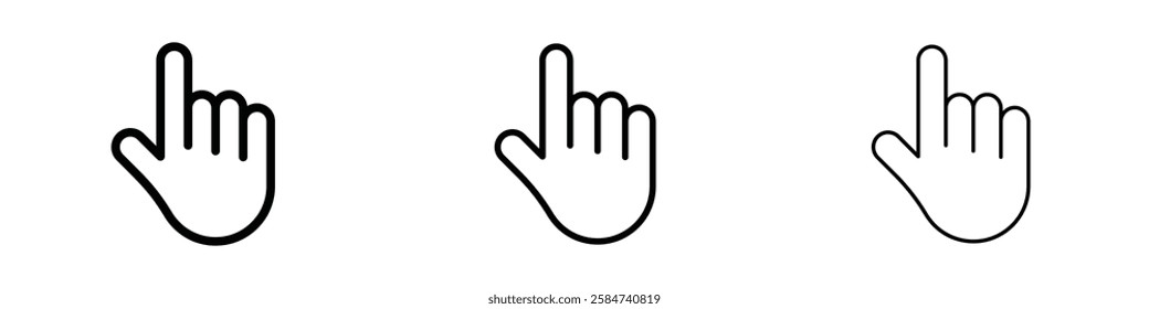 Cursor Icons Three Different Stroke Lines Stock Vector (Royalty Free ...