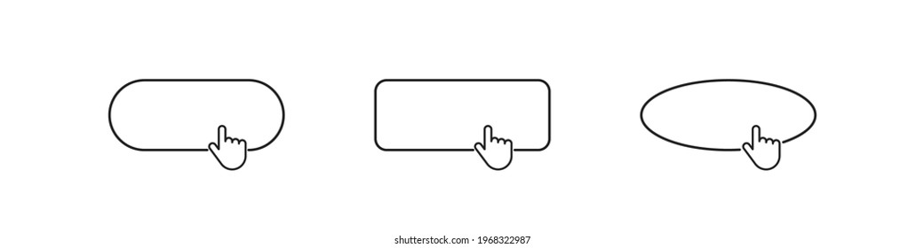Cursor On Button Vector Click Line Stock Vector (Royalty Free ...