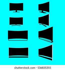 Curved Tv Vector Set Stock Vector (Royalty Free) 536835355 | Shutterstock