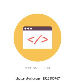 Custom Coding Symbol On White Backgroundclean Stock Vector (Royalty Free) 1516303967 | Shutterstock