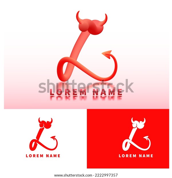 Custom Letter L Devil Initial Text Stock Vector (Royalty Free ...