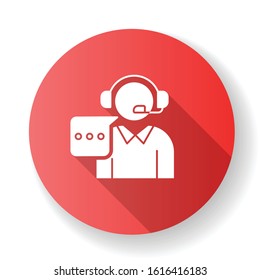 Customer Support Red Flat Design Long Stock Vector (Royalty Free ...