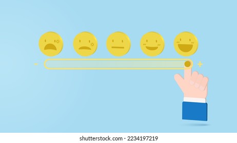Customer Touching Loading Bar Rating Feedback Stock Vector (Royalty ...