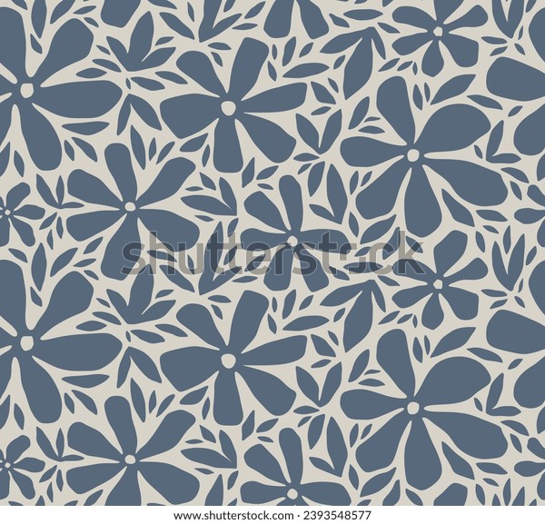 Cute Abstract Flower Seamless Pattern Illustration Stock Vector ...