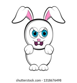 Cute Angry Easter Bunny Vector Illustration Stock Vector (Royalty Free ...
