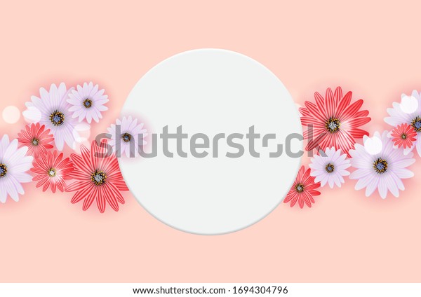 Cute Background Frame Flowers Vector Illustration Stock Vector (Royalty ...