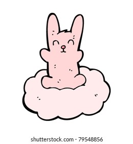 Cute Bunny Floating On Cloud Stock Vector (Royalty Free) 79548856 ...