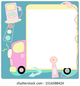 Cute Car Background Frame Vector Stock Vector (Royalty Free) 1516588424 ...