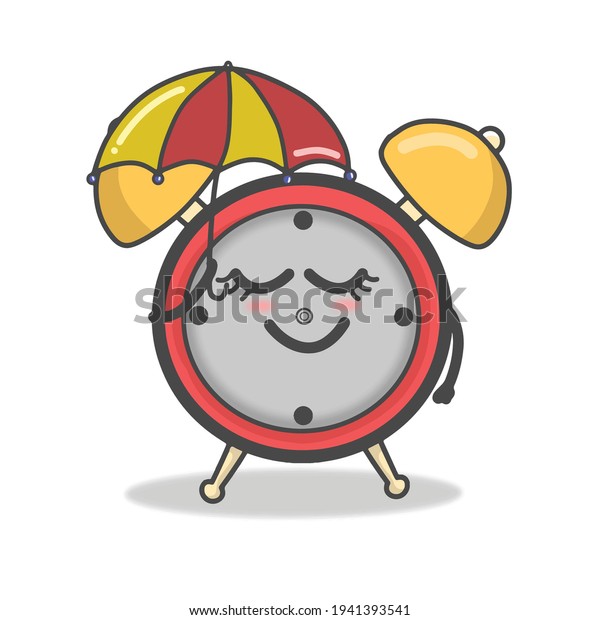 Cute Clock Character Vector Template Design Stock Vector (Royalty Free ...