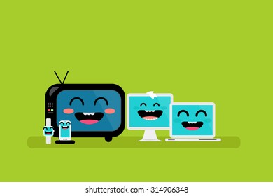 Cute Devices Tv Stock Vector (Royalty Free) 314905826 | Shutterstock